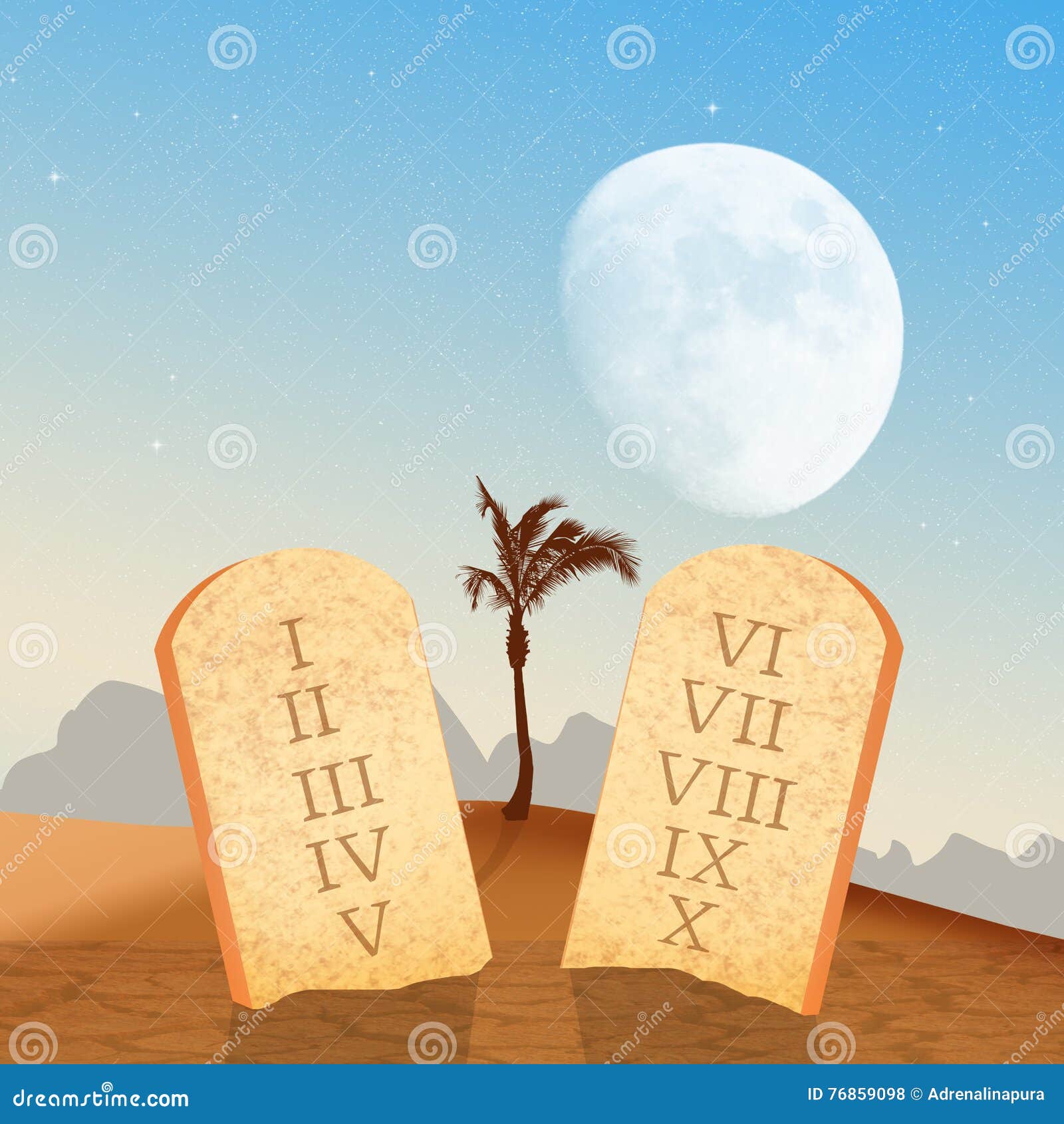 Tables of the Ten Commandments Stock Illustration - Illustration of ...