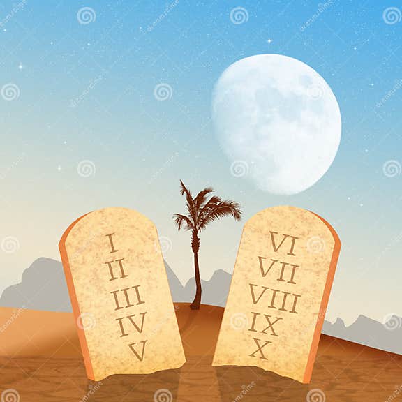 Tables of the Ten Commandments Stock Illustration - Illustration of ...