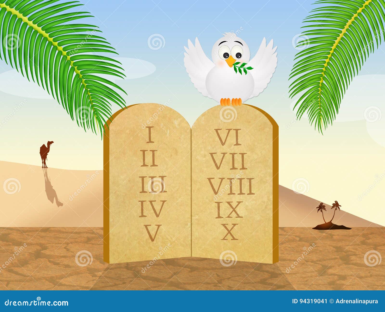 Tables of the Ten Commandments Stock Illustration - Illustration of ...