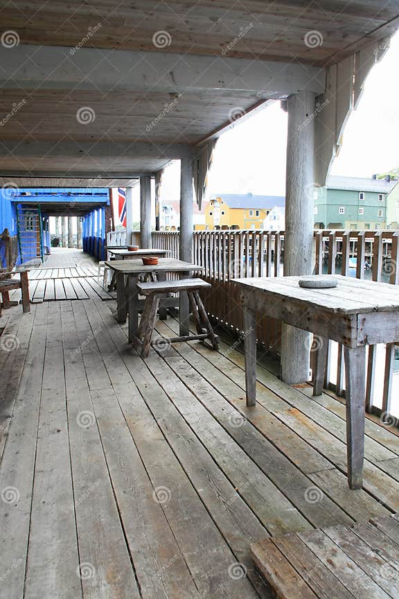 Tables under the docks stock image. Image of colors, fjord - 14653299