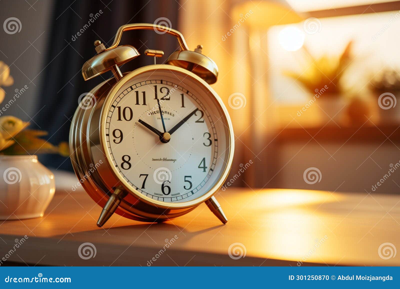 Tableside Timekeeping an Alarm Clock Stands by the Bed Stock ...