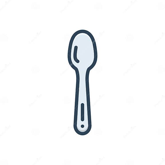 Color Illustration Icon for Tablespoon, Spoon and Cutlery Stock ...