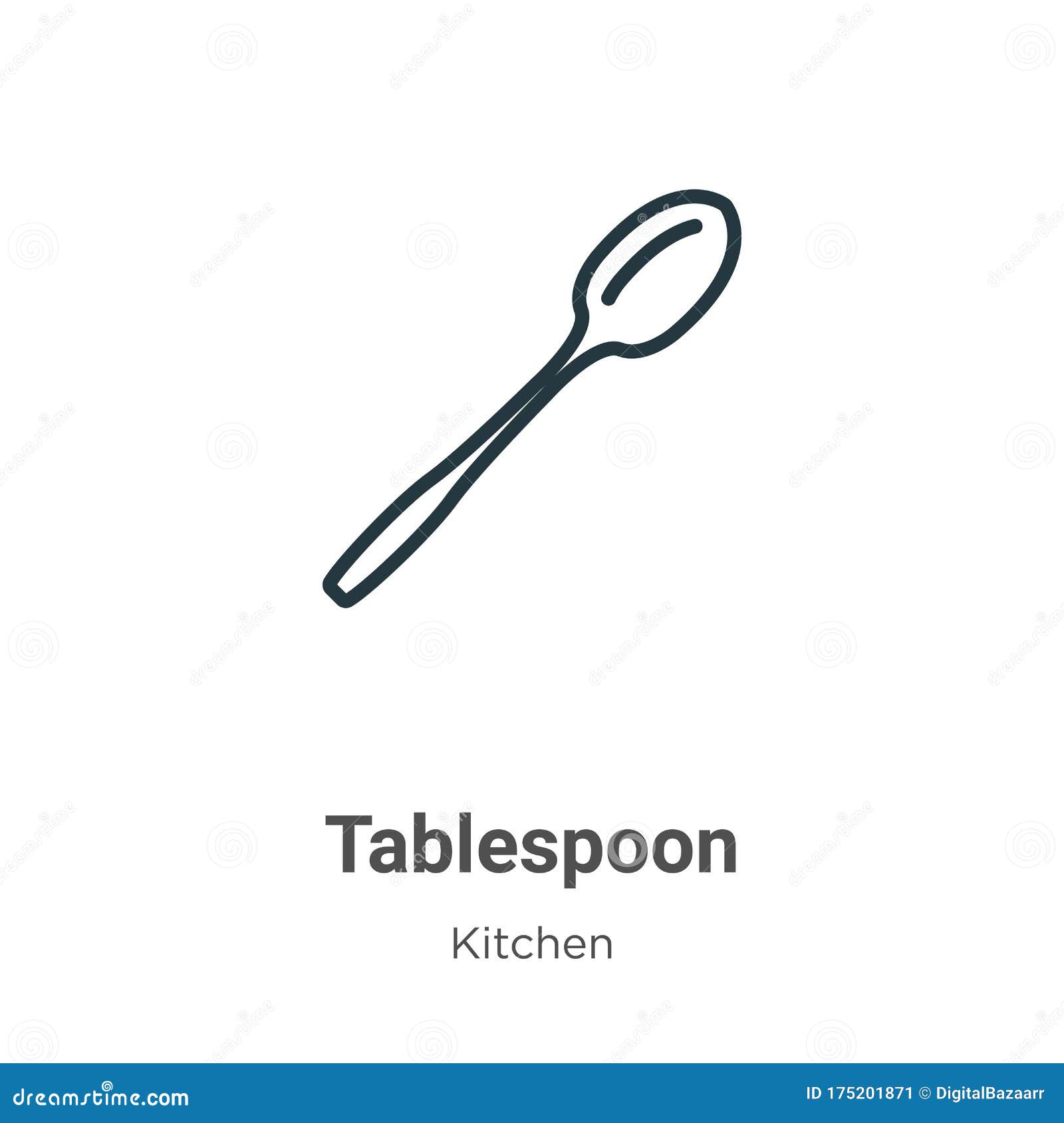 Tablespoon Outline Vector Icon. Thin Line Black Tablespoon Icon, Flat ...
