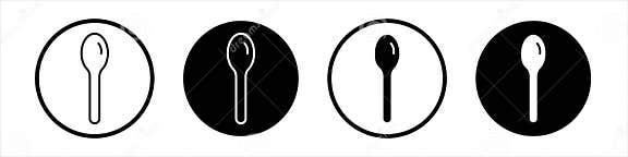 Tablespoon Thin Line Vector Icon Set Stock Illustration - Illustration ...