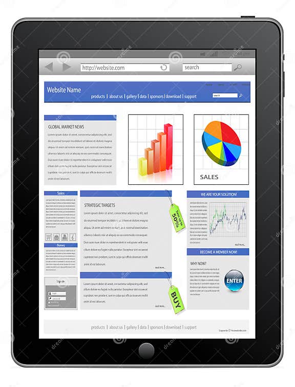 Tablet stock vector. Illustration of information, computer - 18996550