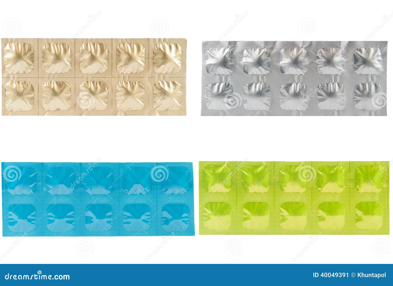 Tablet in Aluminum Strip Pack Pattern Stock Image - Image of blister ...