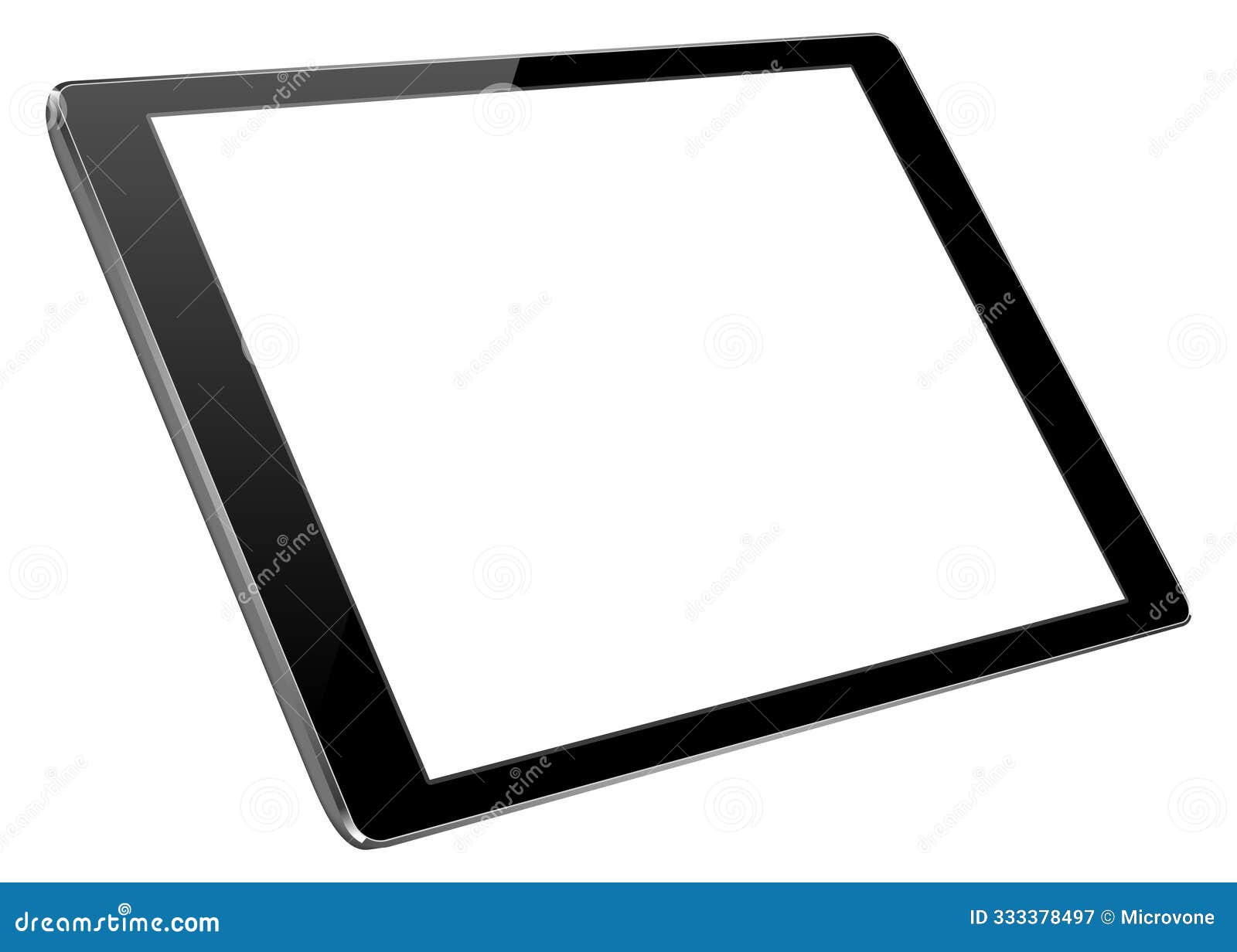 Tablet Angle View. Realistic Mobile Device with White Screen Stock ...