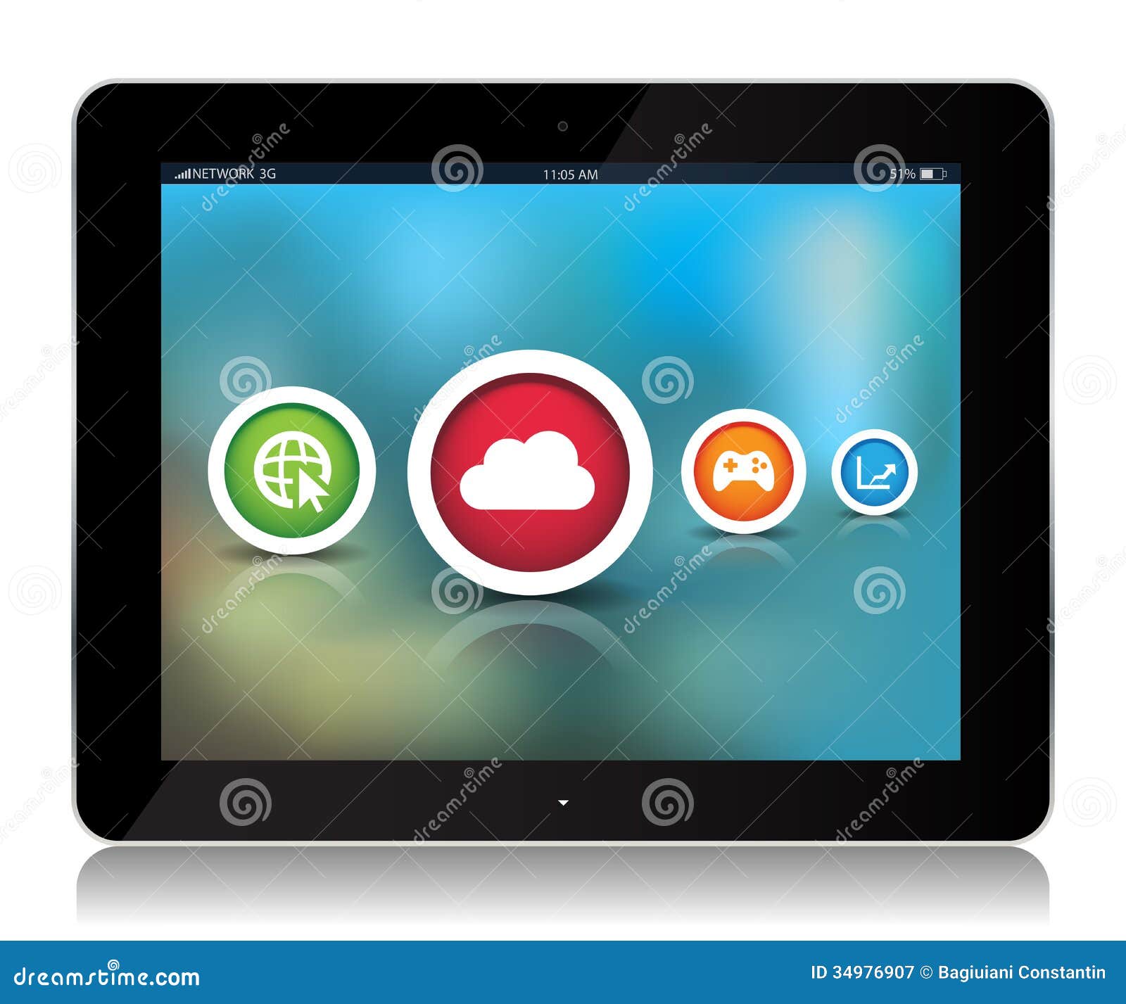 Tablet App Icons on Abstract Background Stock Vector - Illustration of ...