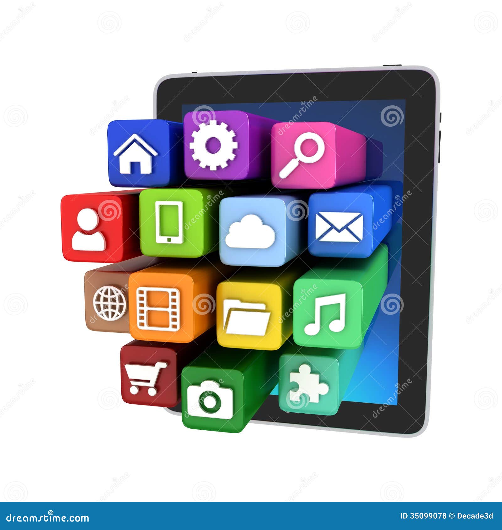Tablet App Icons - Isolated Stock Illustration - Illustration of ...