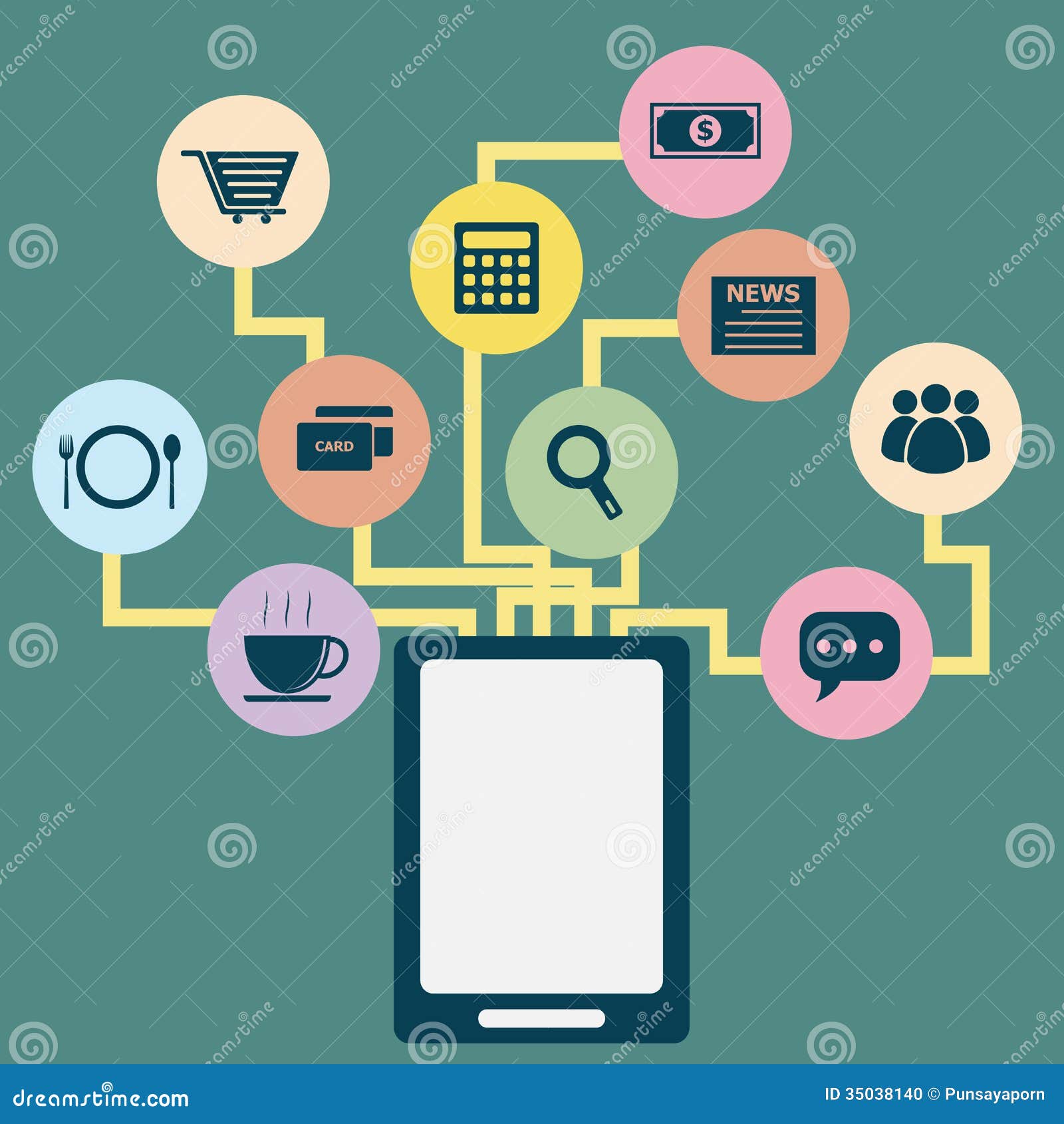 Tablet Application Business Technology, Drawing Art Working Concept ...