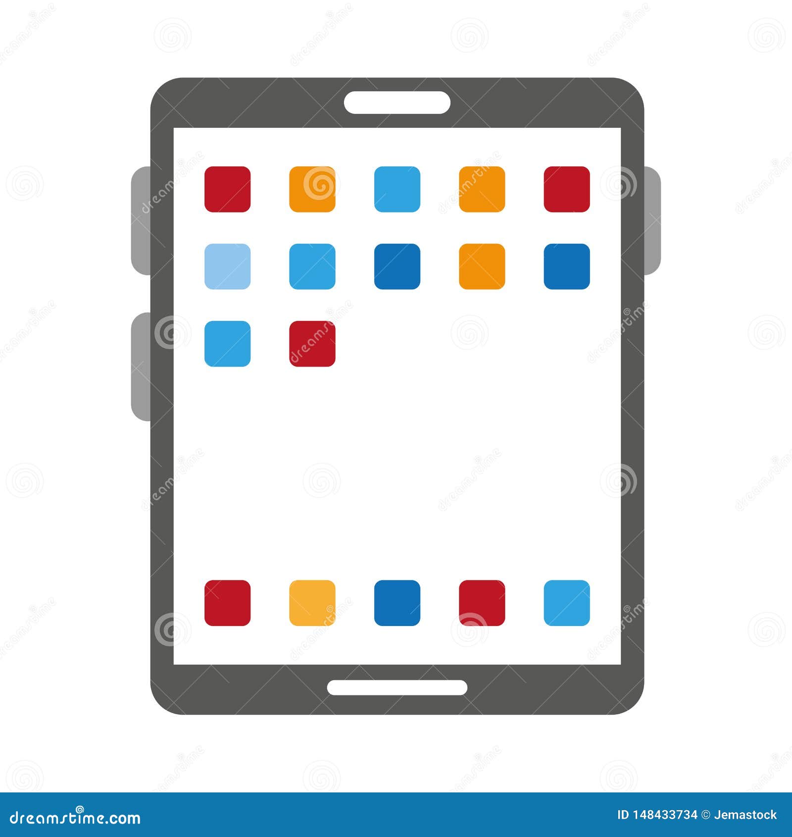 Tablet with Applications Menu Symbol Stock Vector - Illustration of ...