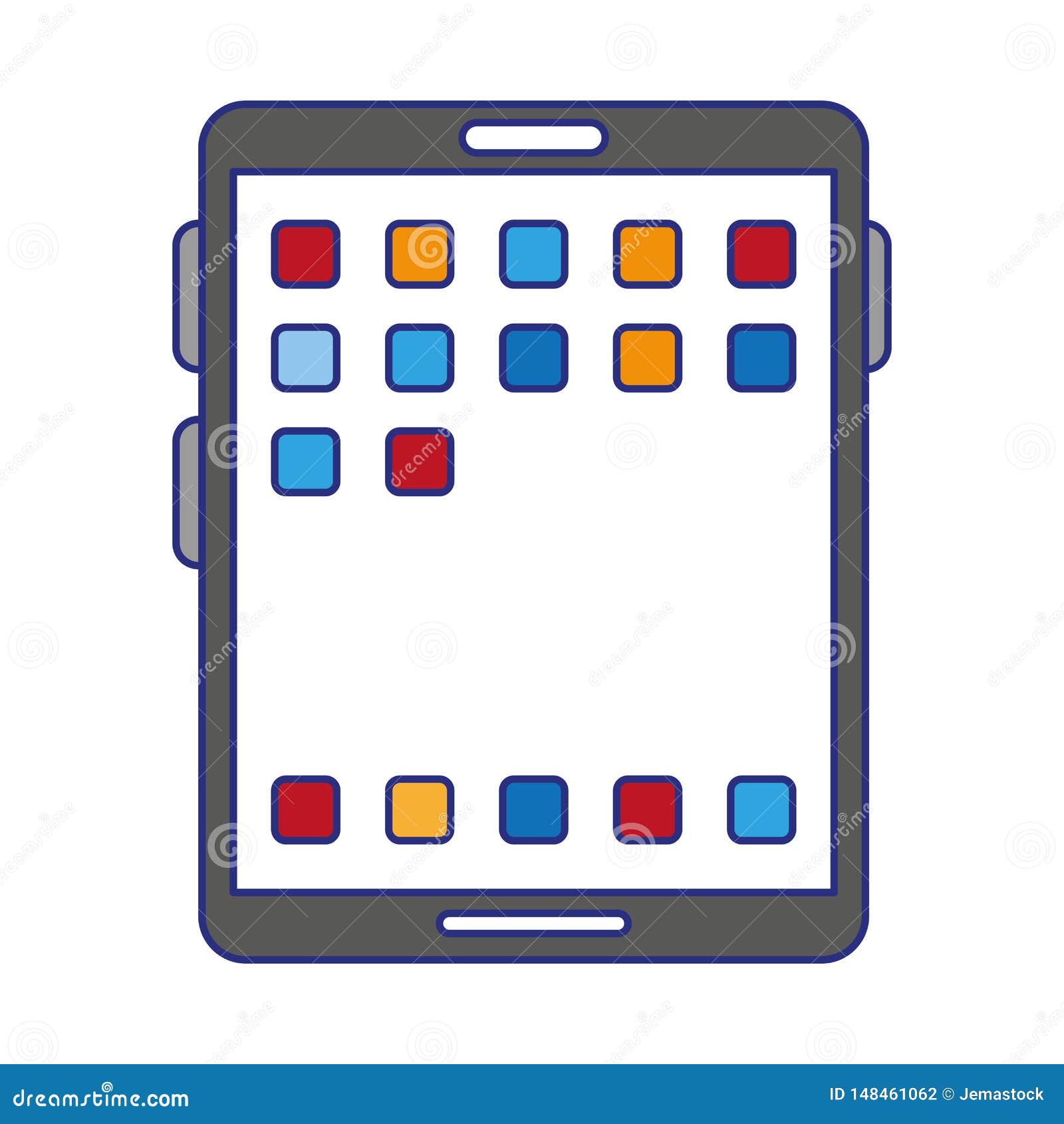 Tablet with Applications Menu Symbol Stock Vector - Illustration of ...