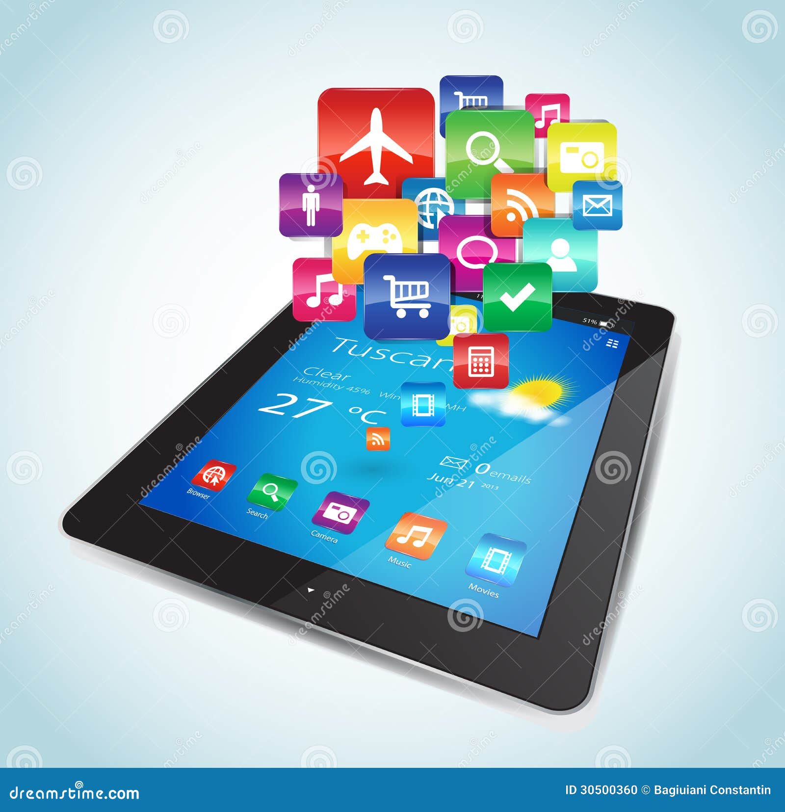 Tablet Apps stock vector. Illustration of smartphone - 30500360