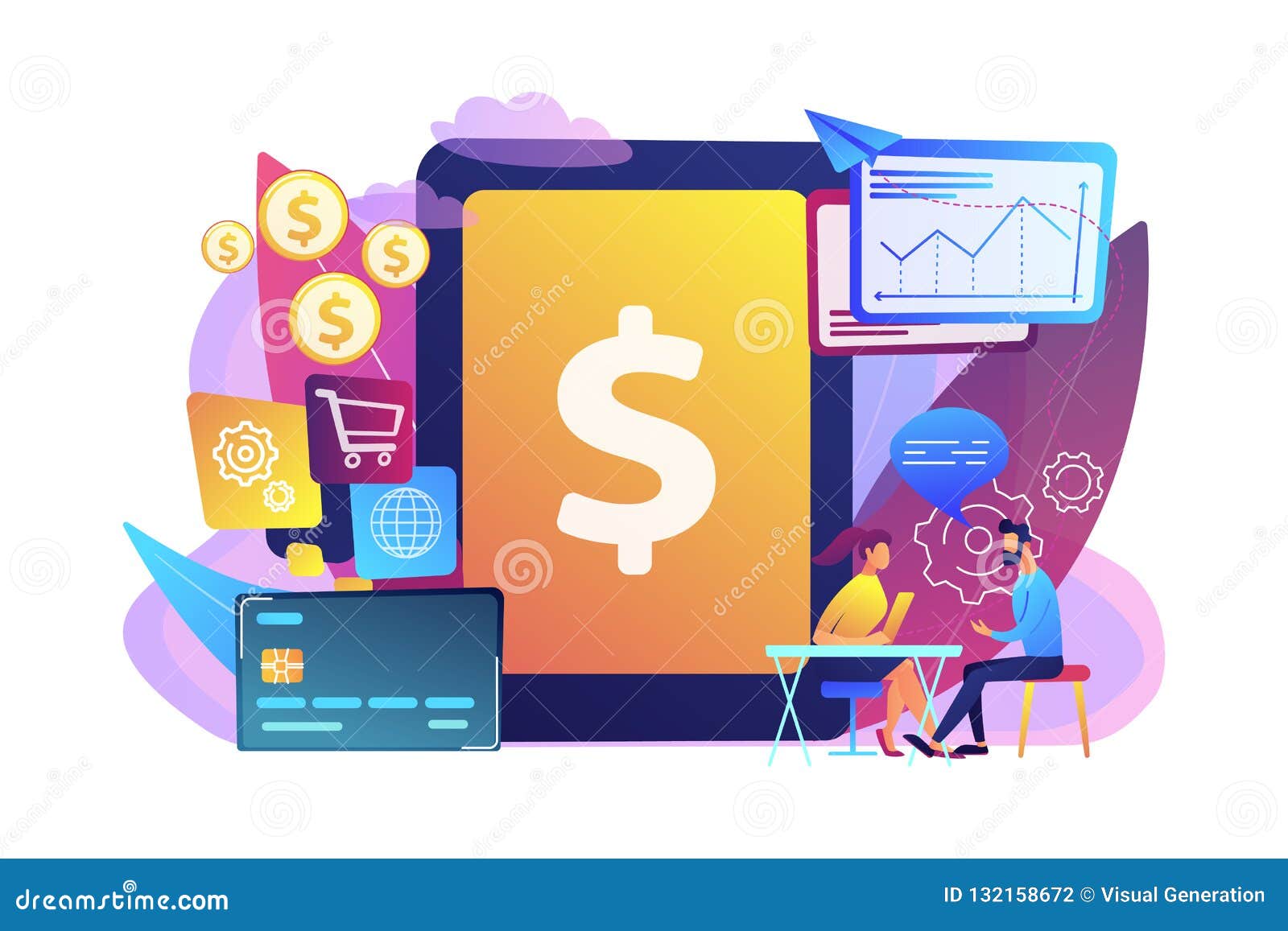 Core Banking it System Concept Vector Illustration. Stock Vector ...