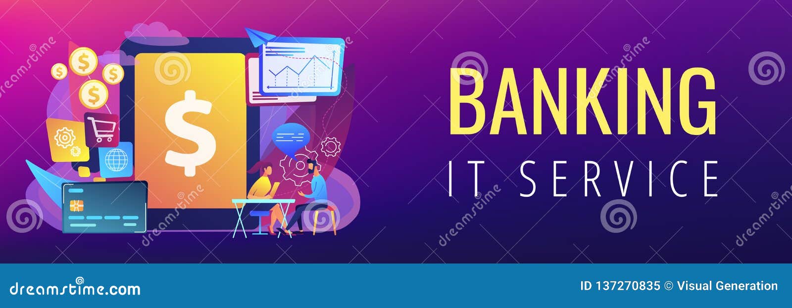 Core Banking it System Concept Banner Header. Stock Vector ...