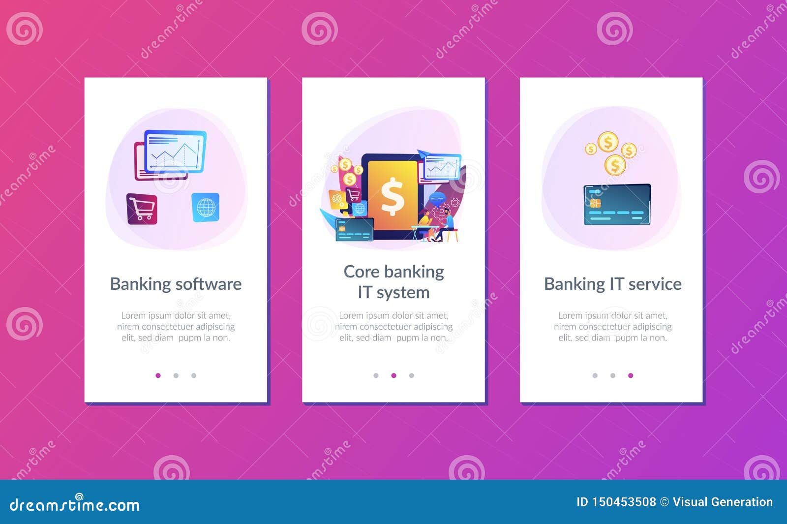 Core Banking it System App Interface Template. Stock Vector ...