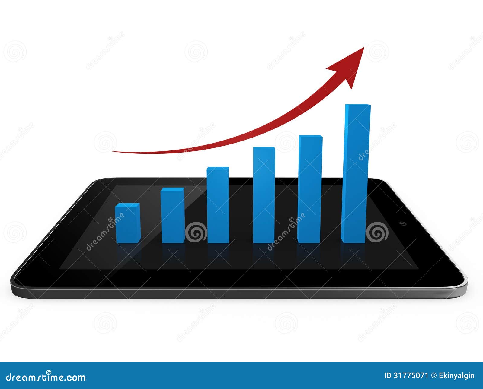 Tablet and Bar Graph stock illustration. Illustration of growth - 31775071