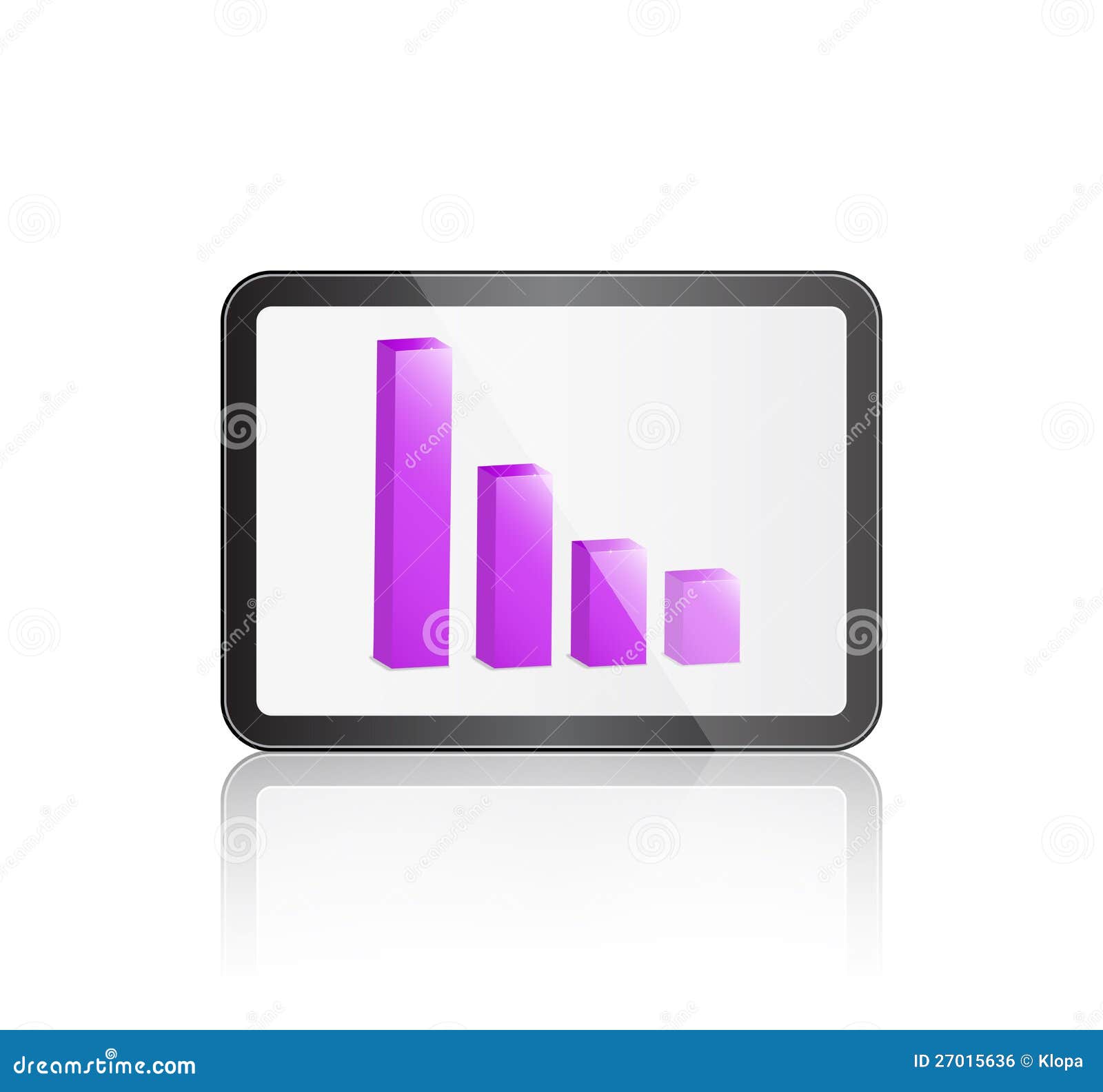 Tablet with Bar Graph on Screen Stock Vector - Illustration of ...
