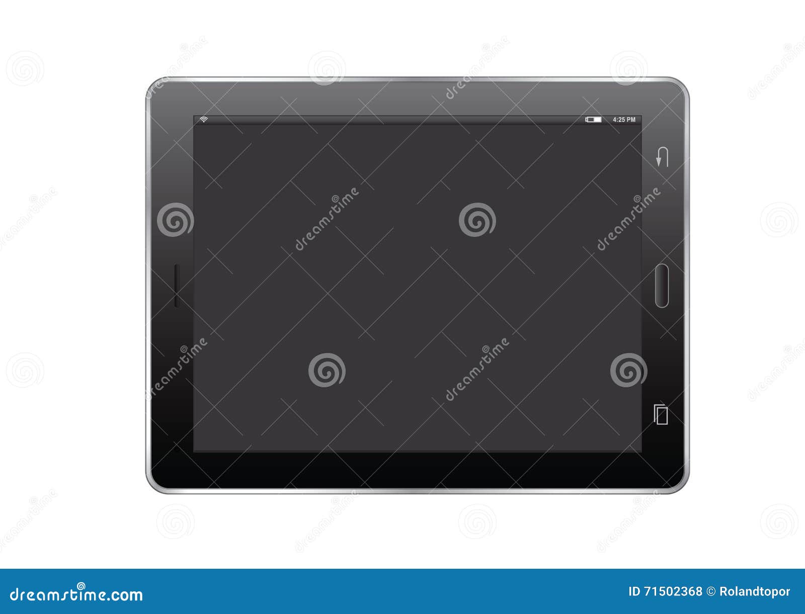 Tablet and Black Screen. Vector Illustration. Stock Illustration ...