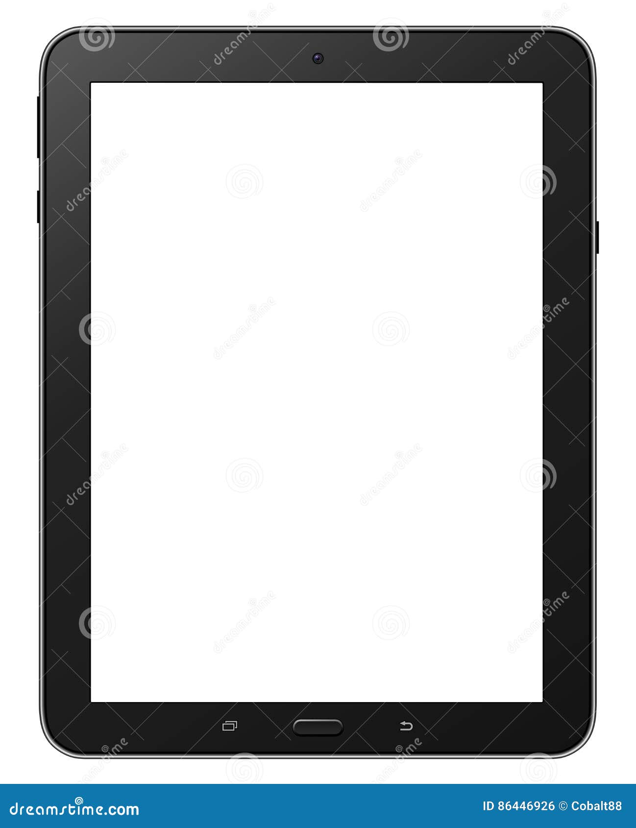 Tablet with blank screen stock vector. Illustration of media - 86446926
