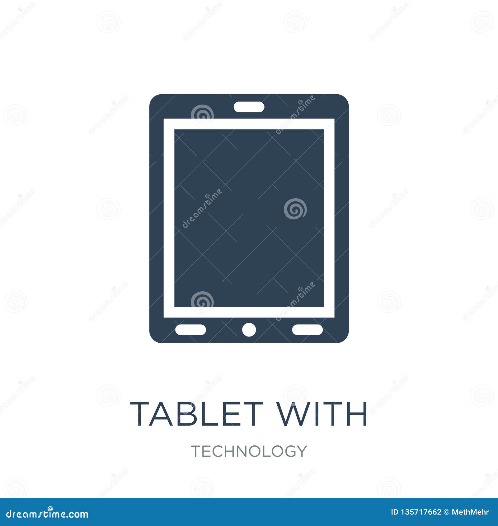 Tablet With Blank Screen Icon In Trendy Design Style. Tablet With Blank ...