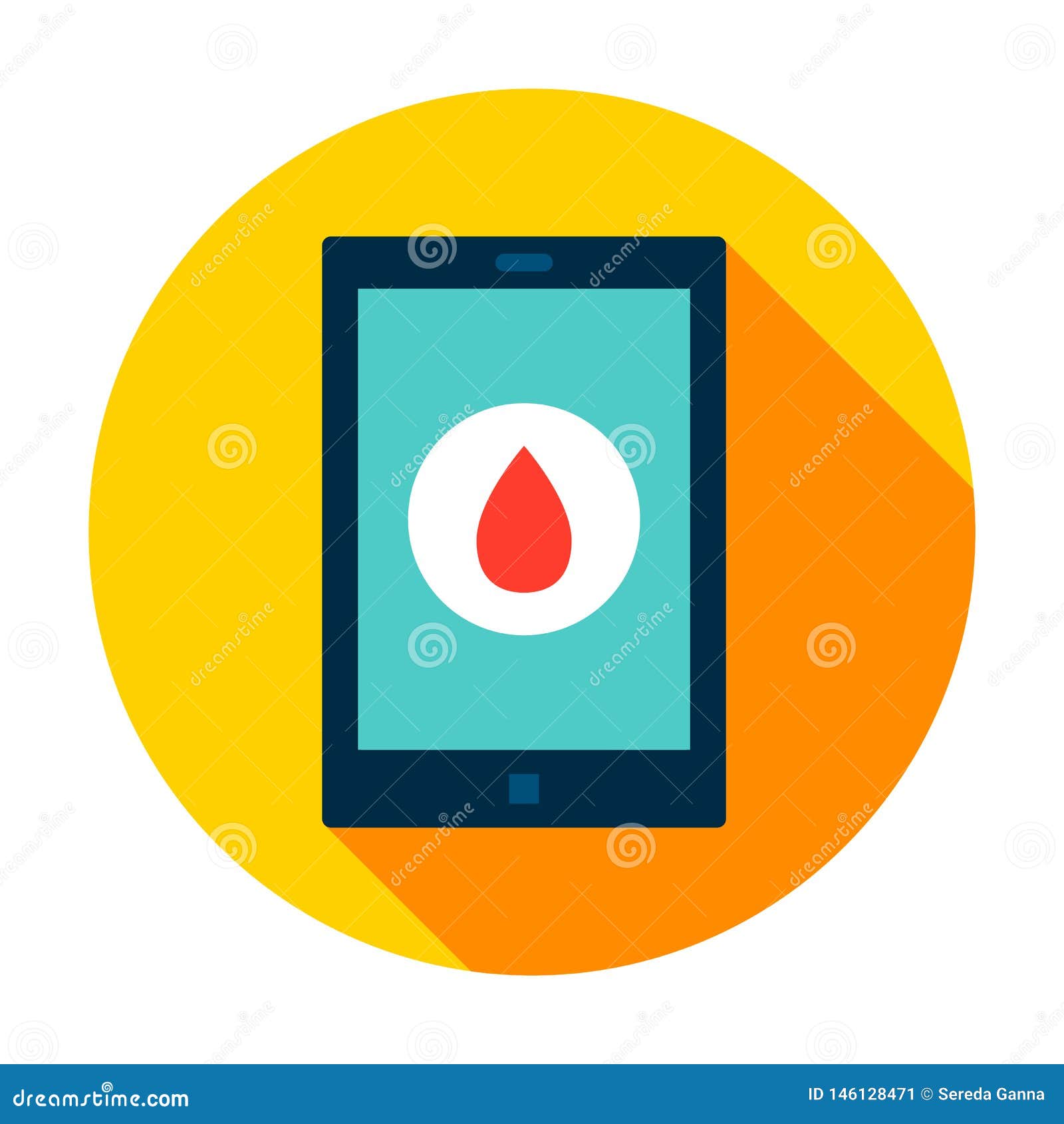 Tablet Blood Circle Icon stock vector. Illustration of life - 146128471
