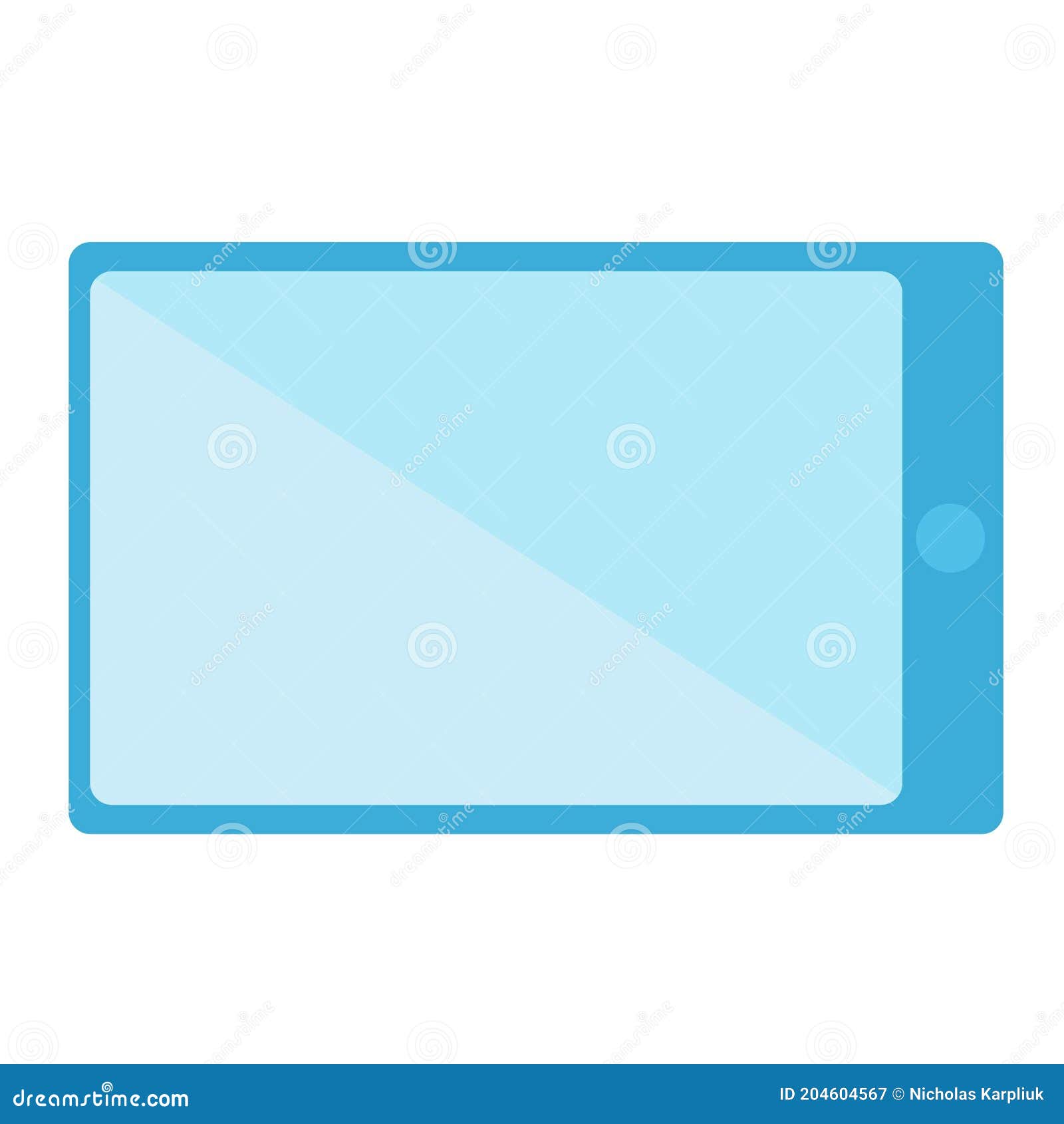 Tablet blue flat design stock vector. Illustration of list - 204604567
