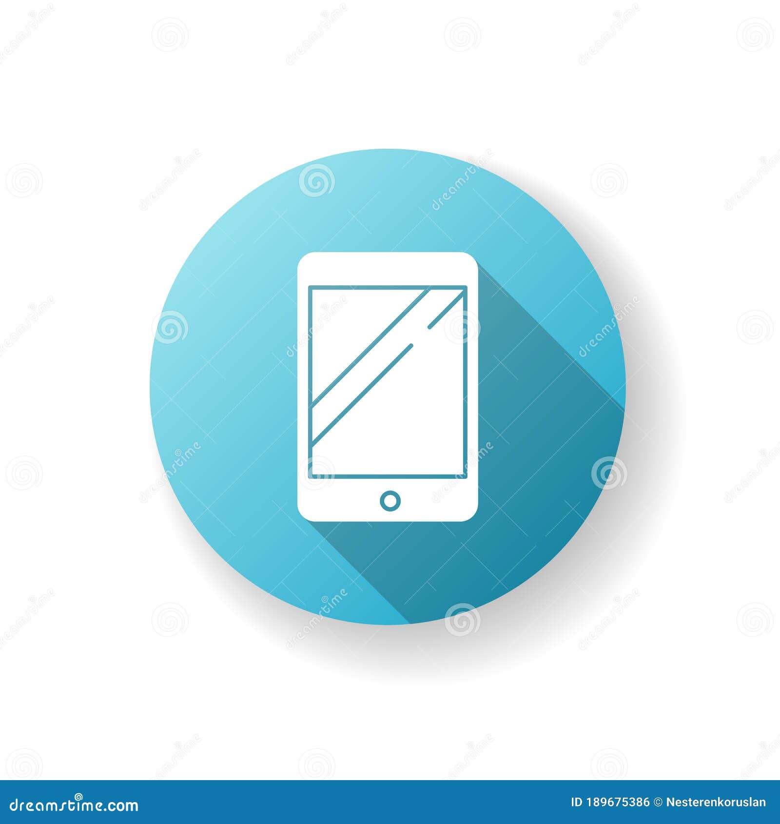 Tablet Blue Flat Design Long Shadow Glyph Icon Stock Vector ...