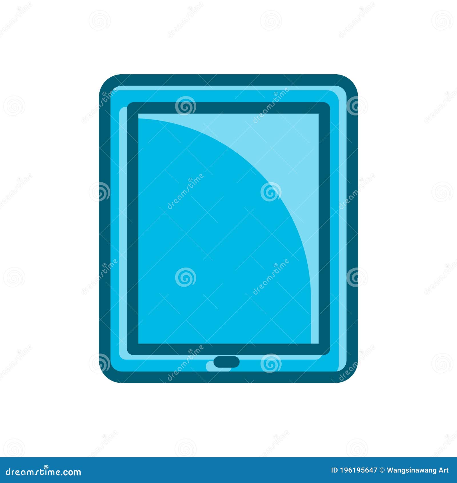 Tablet Blue Icon Vector Illustration Isolated on White Background Stock ...