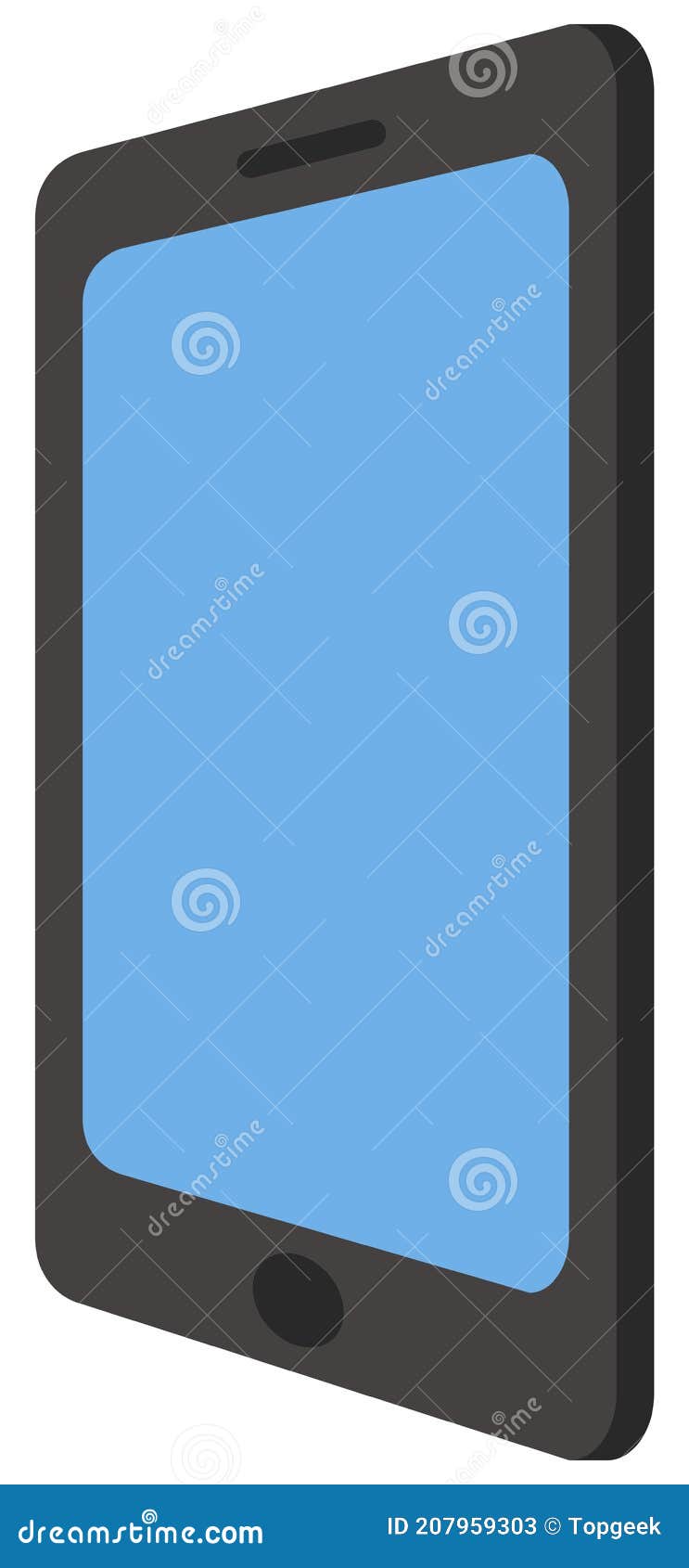 Tablet with a Blue Screen and a Black Frame. Electronic Technology ...