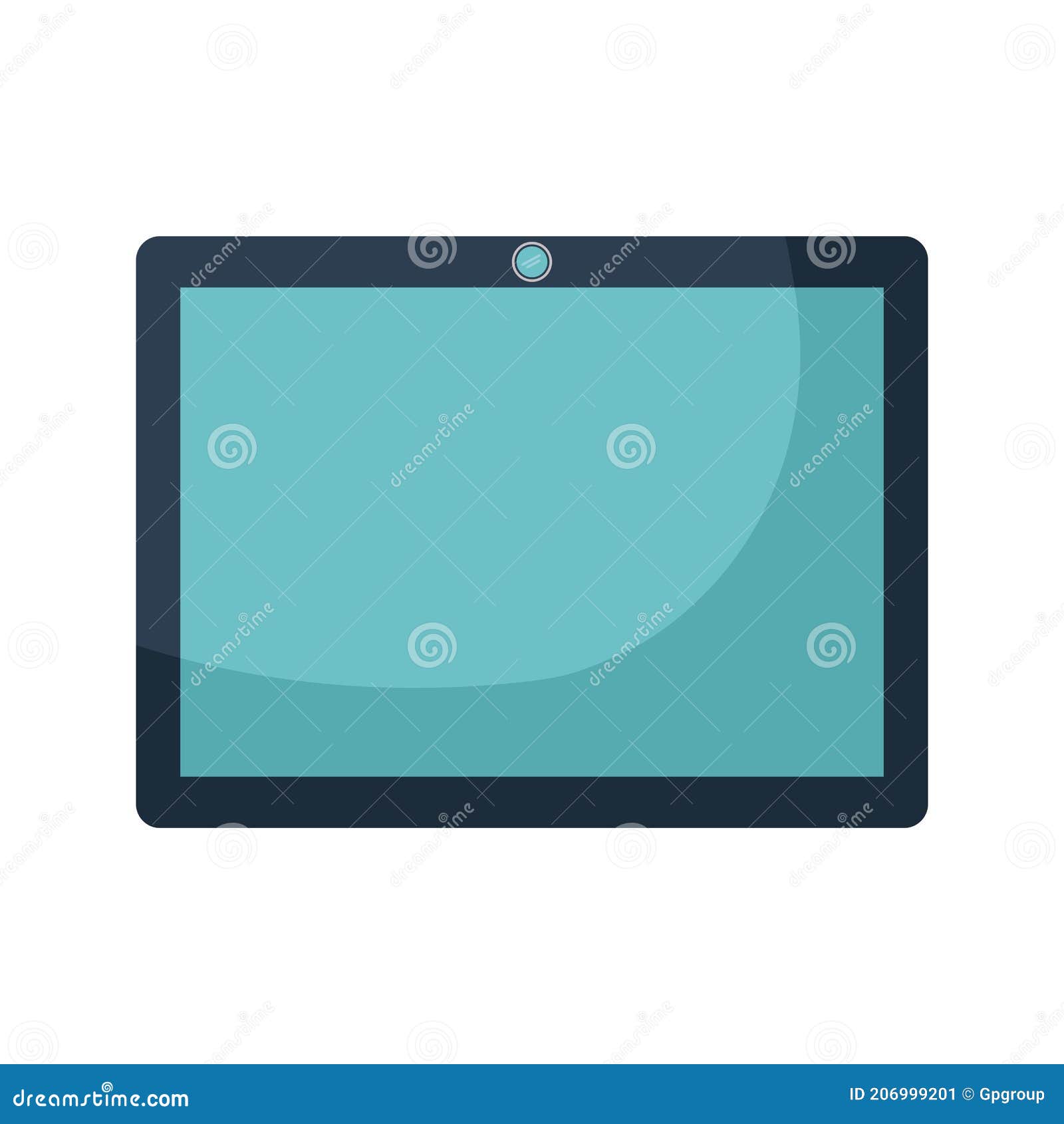 Tablet with a blue screen stock illustration. Illustration of display ...