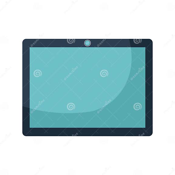 Tablet with a blue screen stock illustration. Illustration of display ...