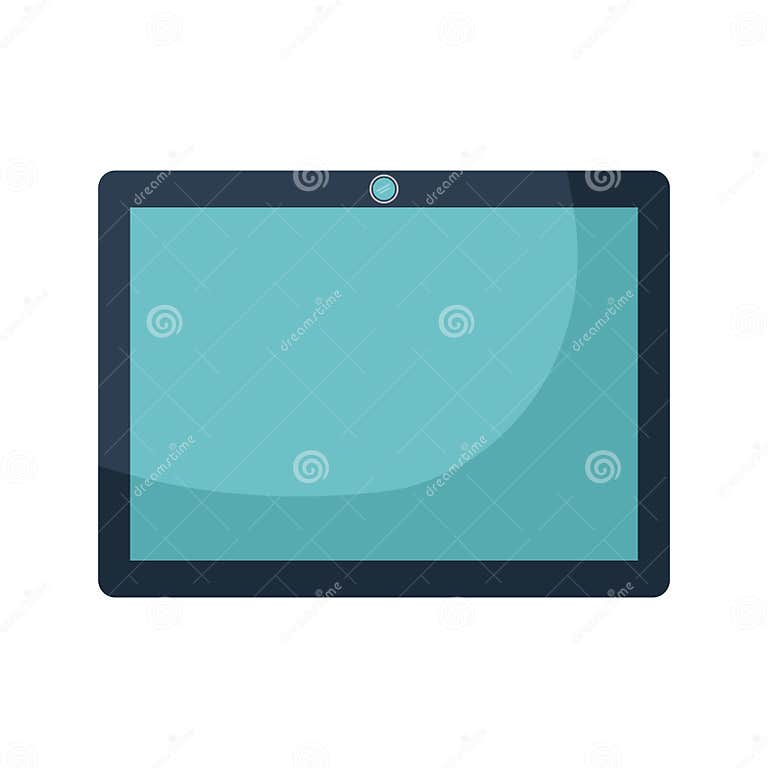 Tablet with a blue screen stock illustration. Illustration of display ...