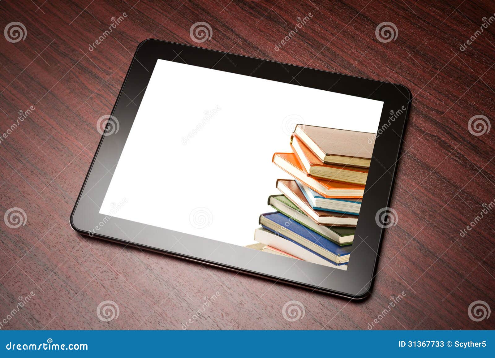 Tablet with book stock image. Image of inovation, frame - 31367733