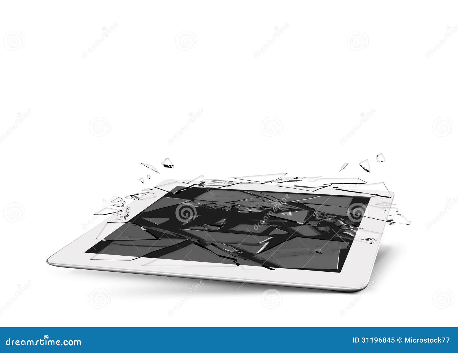 Tablet broken glass stock illustration. Illustration of laptop - 31196845