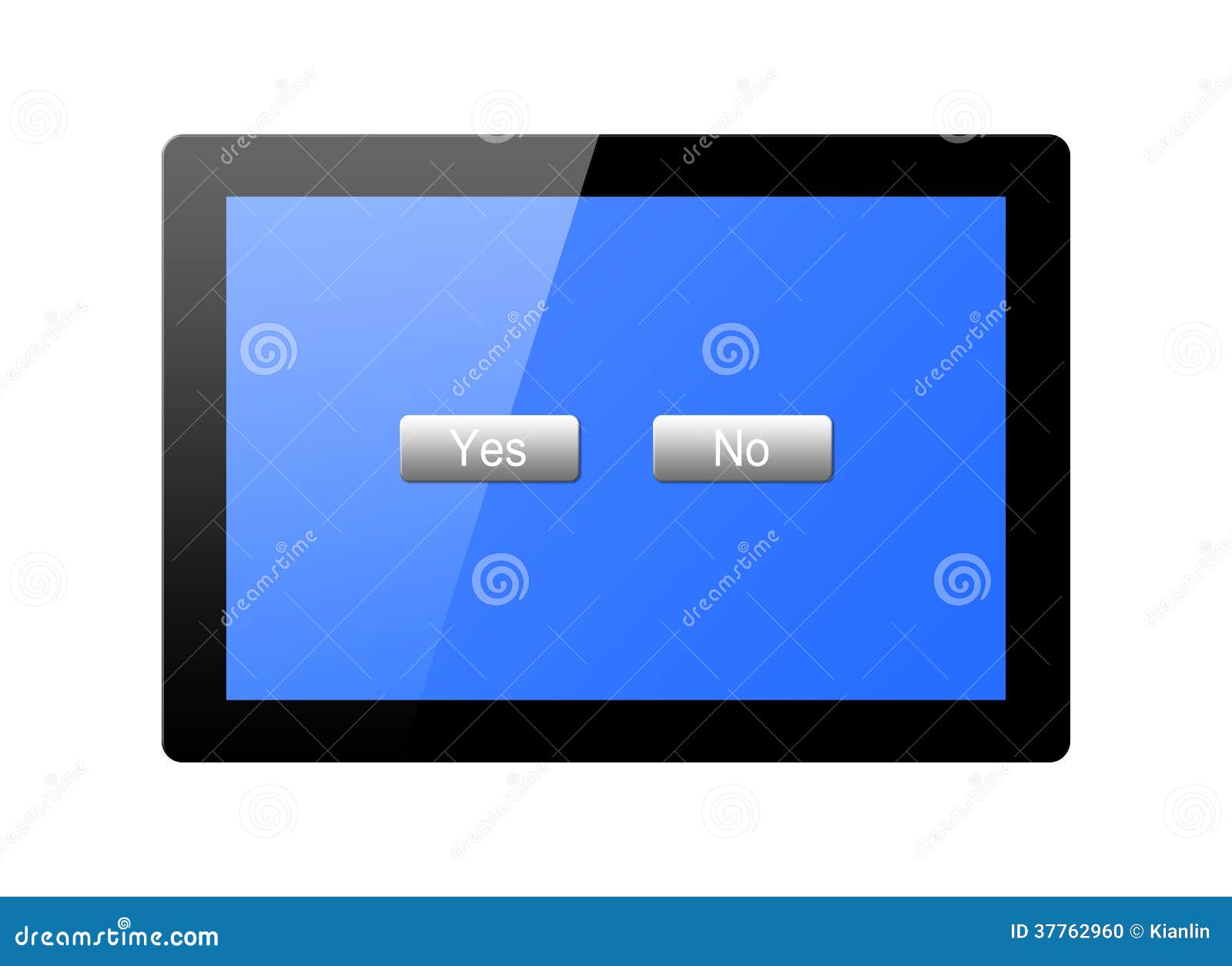 Tablet with Button Yes and No Stock Illustration - Illustration of ...