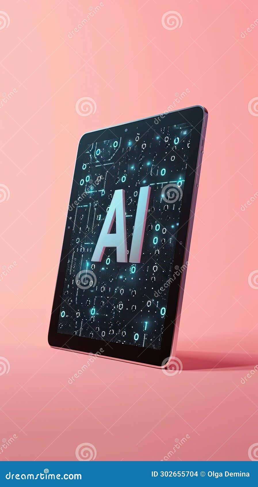 Tablet Casting a Bright AI Symbol, Reflecting Innovation in Technology ...