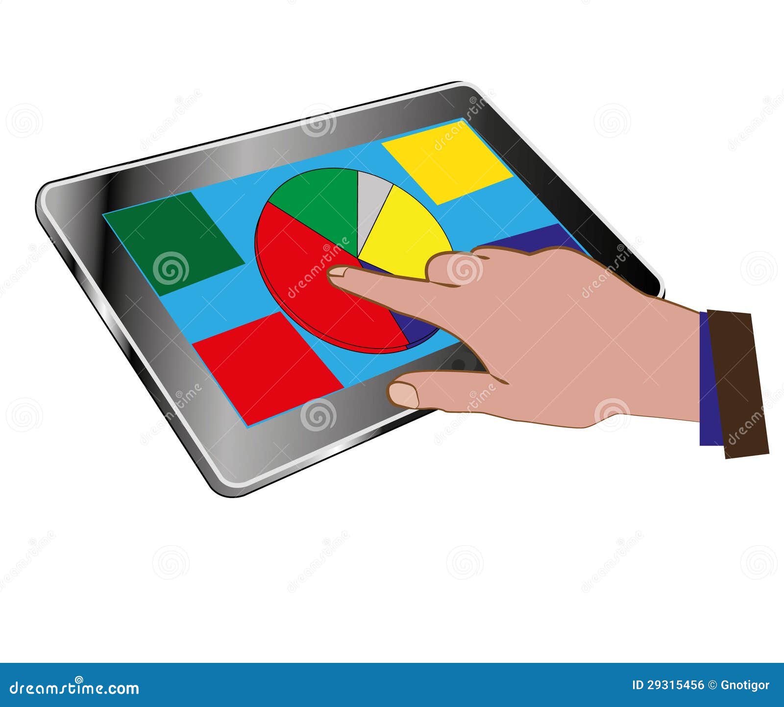 Tablet and chart stock vector. Illustration of electronic - 29315456