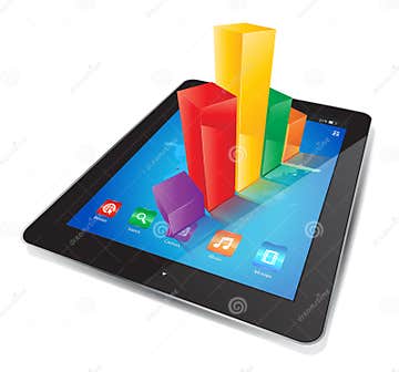 Tablet Chart stock vector. Illustration of display, screen - 30468506