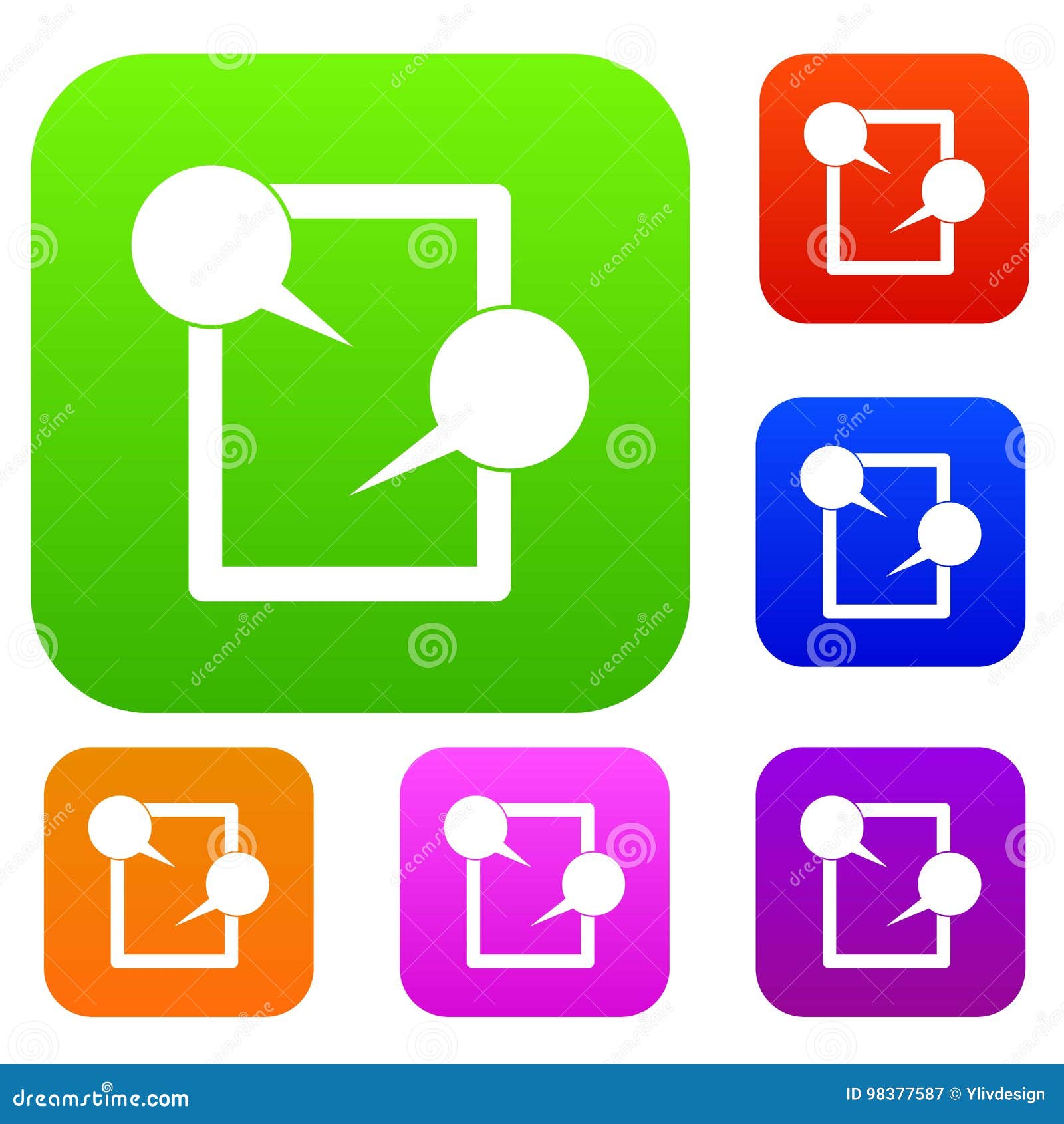 Tablet Chatting Set Collection Stock Vector - Illustration of icon ...