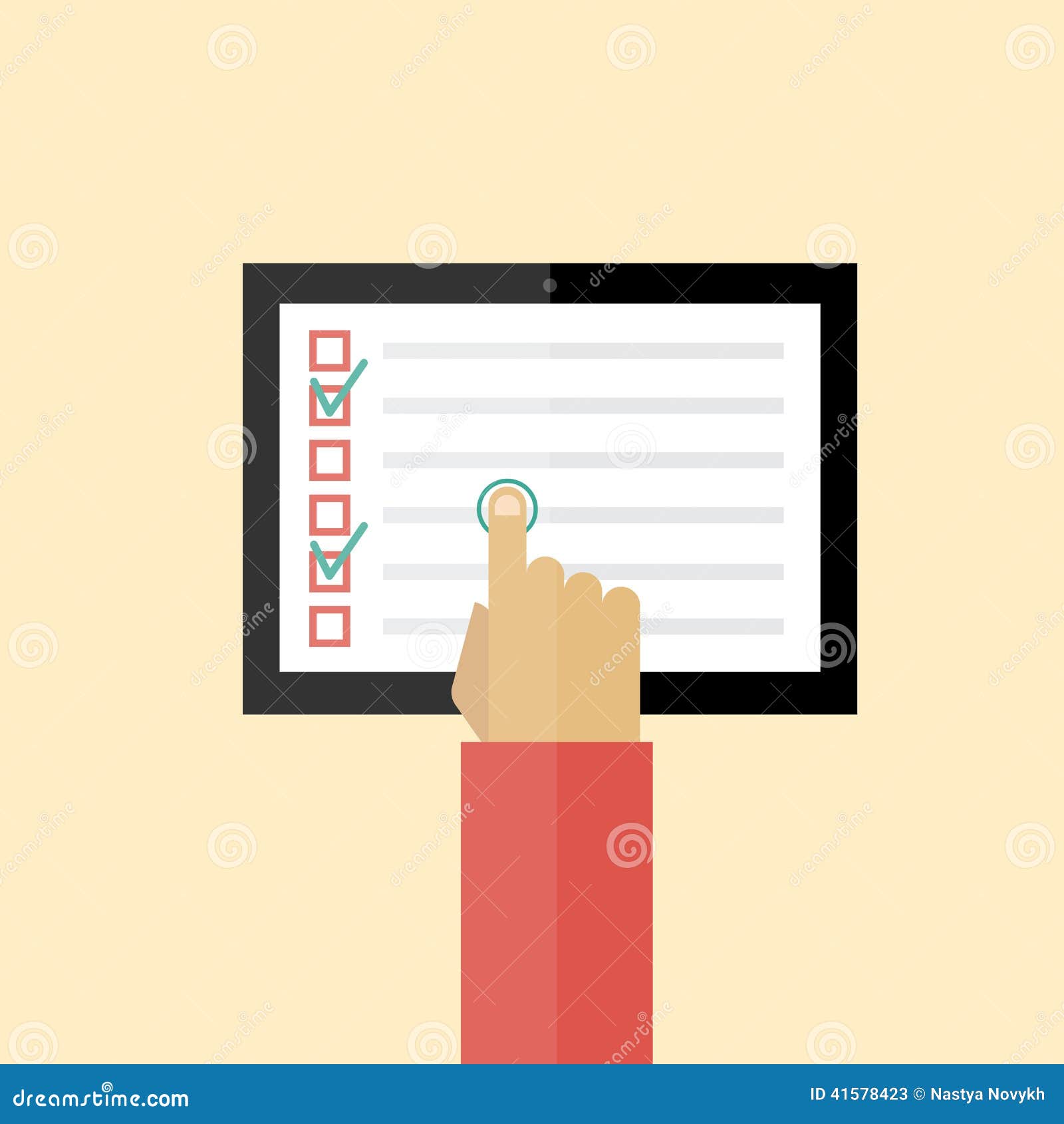 Tablet with a check list stock vector. Illustration of checked - 41578423