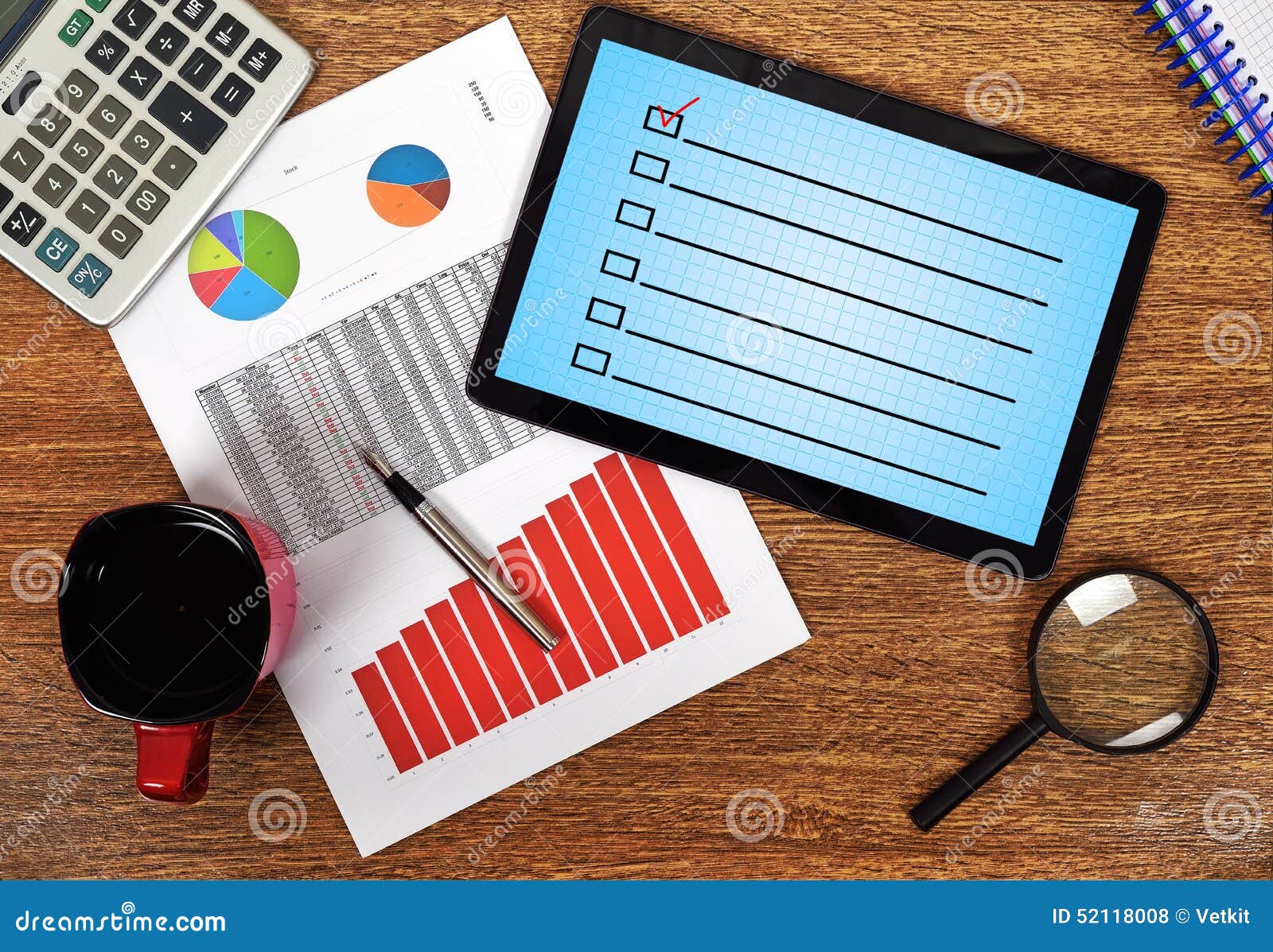 Tablet with checklist stock photo. Image of form, exam - 52118008