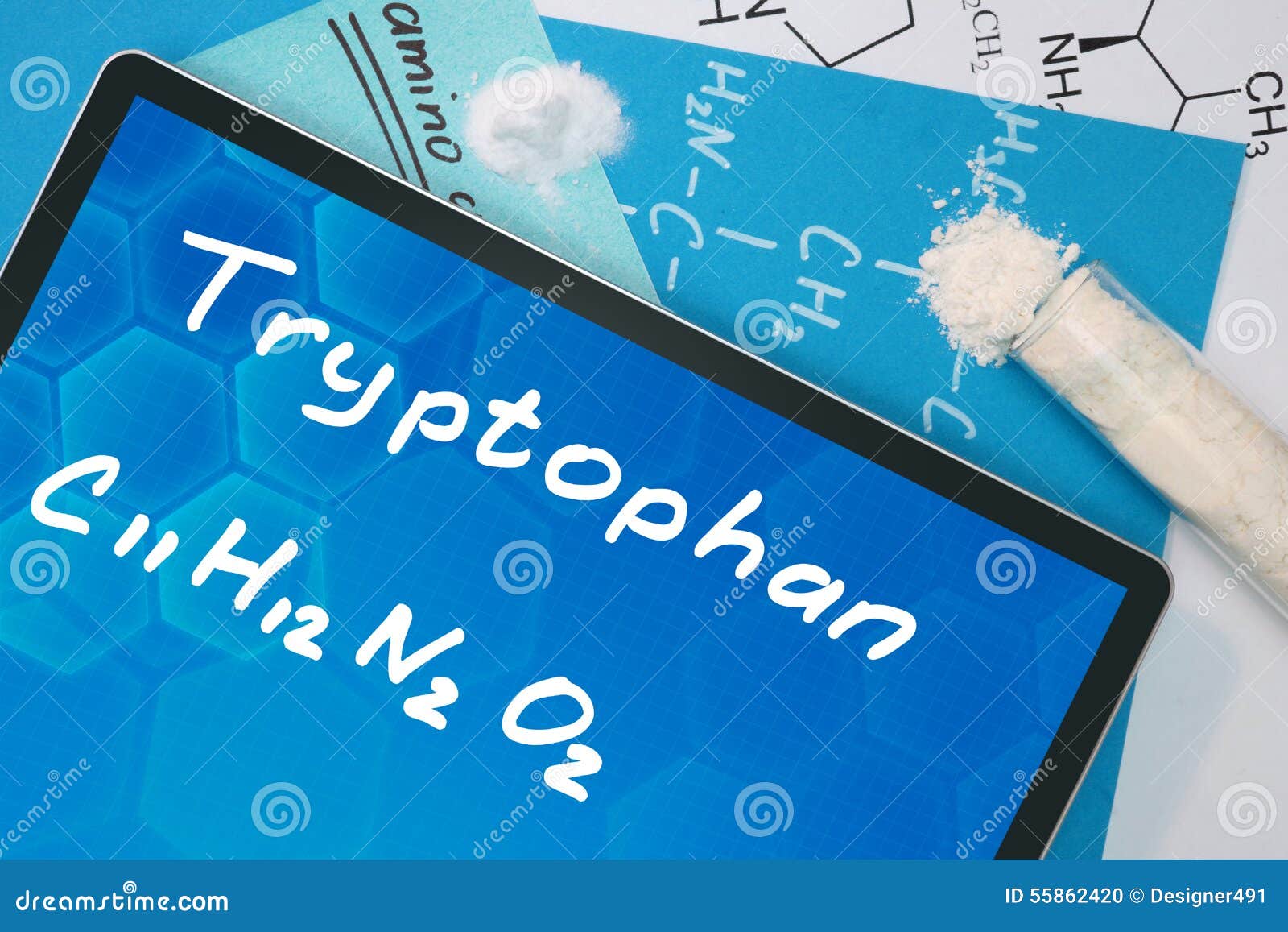 Tryptophan L-tryptophan, Trp, W Amino Acid Molecule. Royalty-Free Stock ...