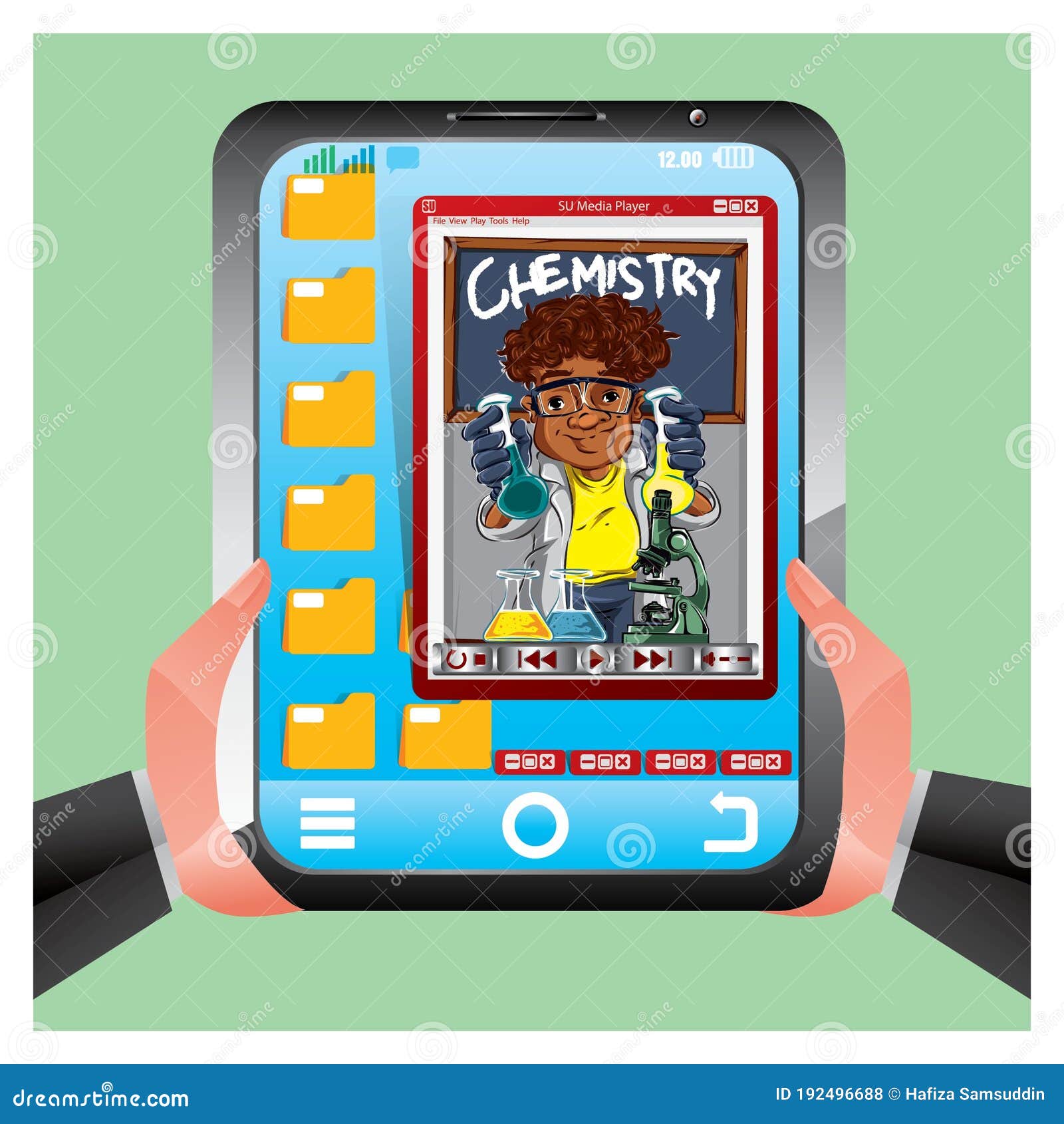 Tablet with Chemistry Concept. Vector Illustration Decorative Design ...