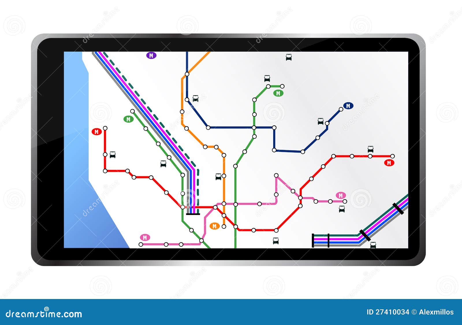 Tablet with City Map Illustration Design Stock Illustration ...