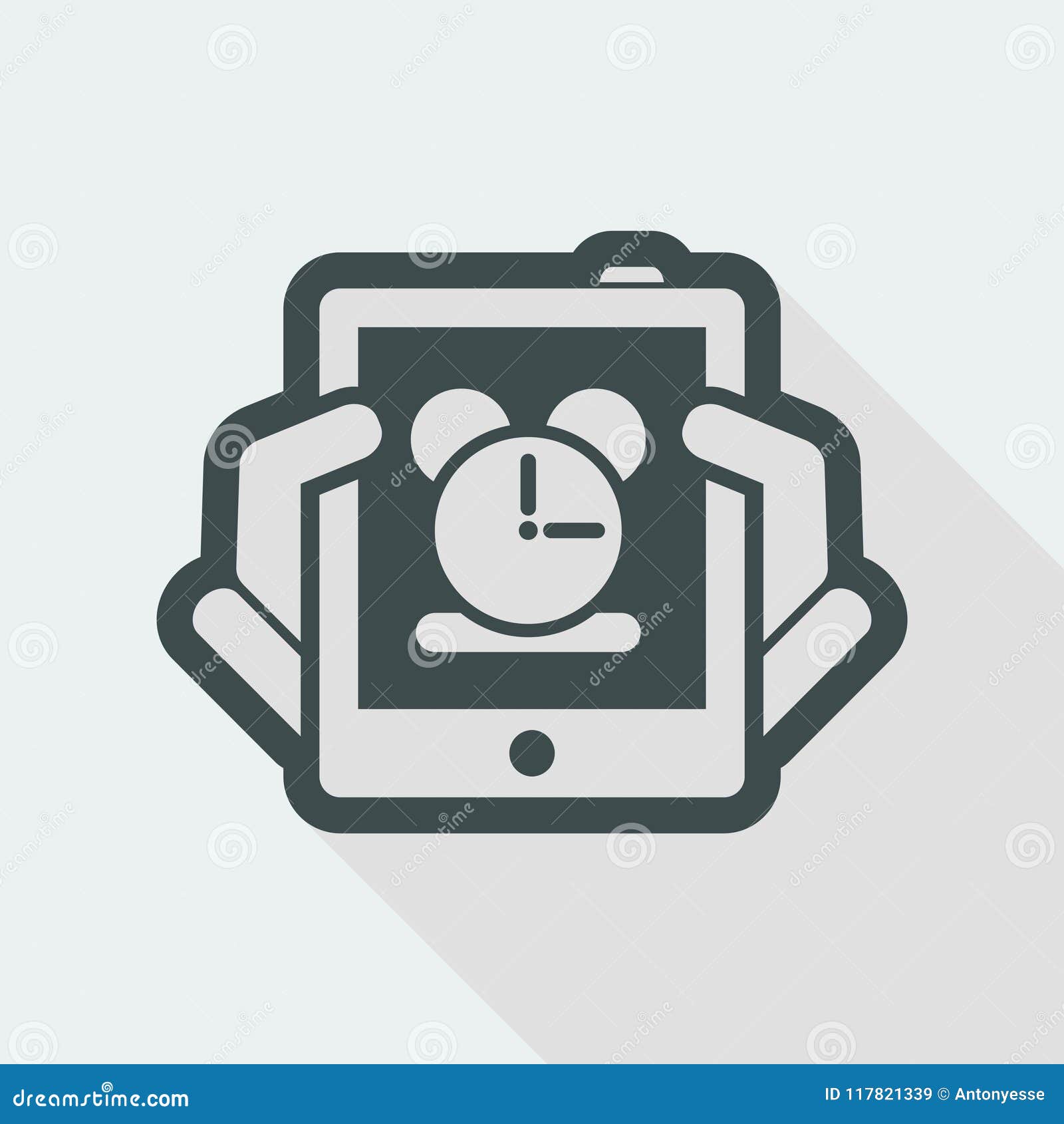 Tablet clock icon stock vector. Illustration of alarm - 117821339
