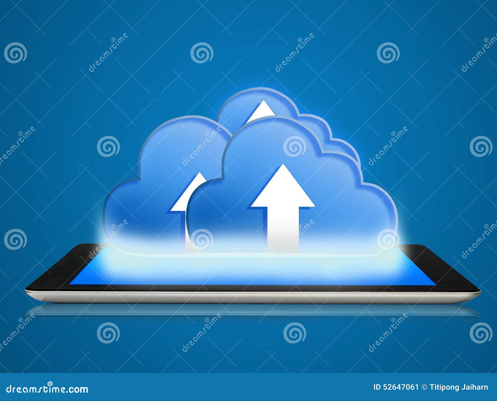 Tablet and Cloud Computing Connection. Stock Illustration ...