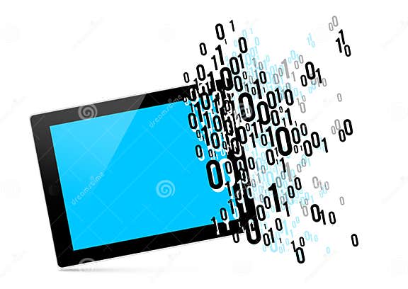 Tablet code binary stock illustration. Illustration of screen - 31702776