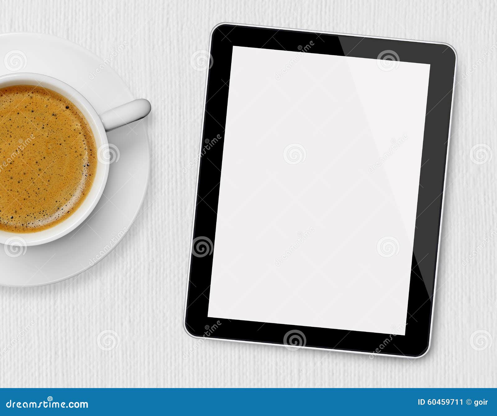 Tablet and coffee cup stock image. Image of caffeine - 60459711