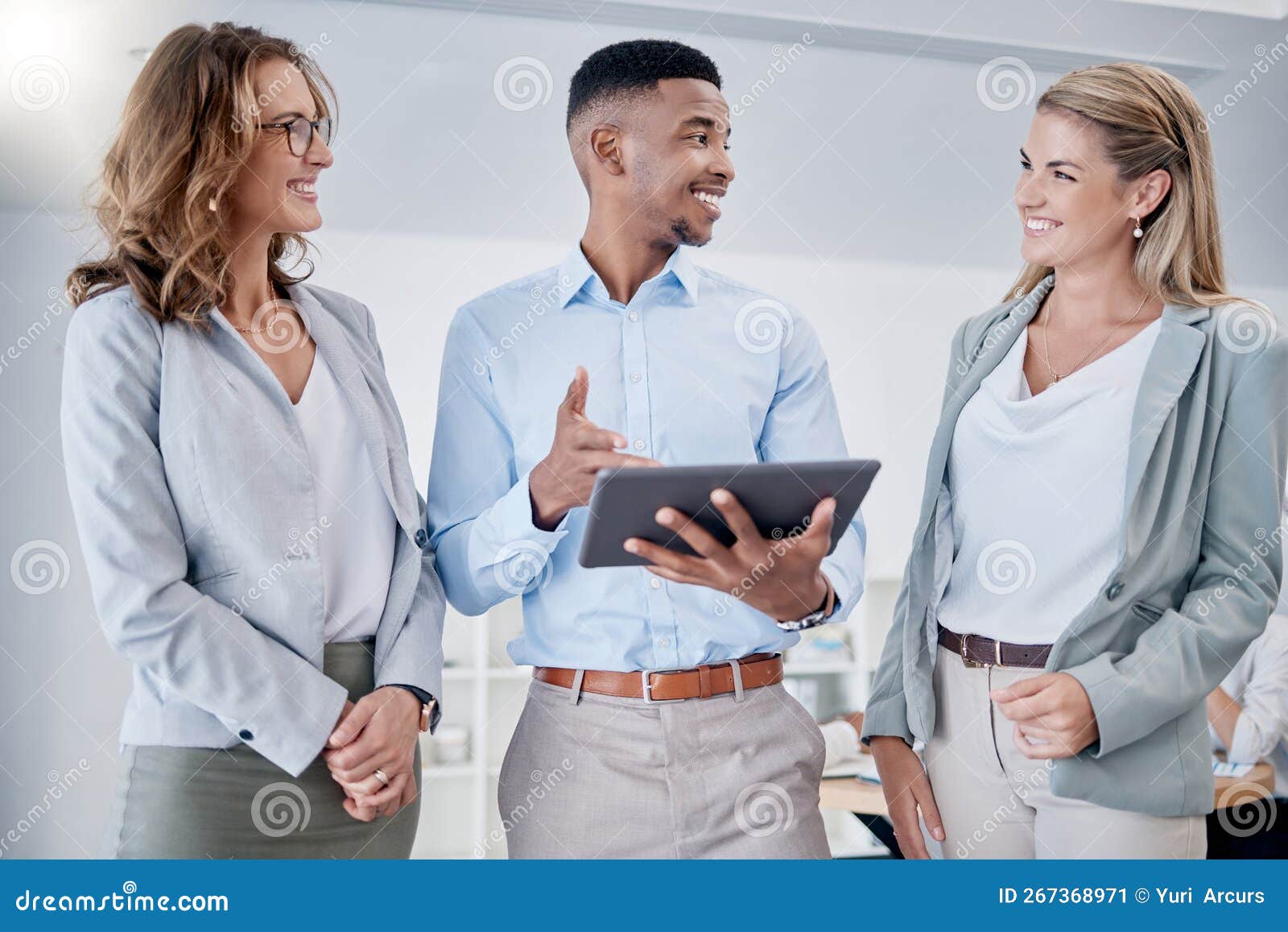 Tablet, Collaboration and Planning with a Business Team Talking in the ...